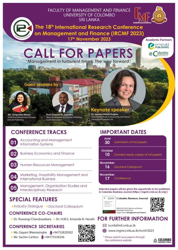 IRCMF2023 | Just another IRCMF-Faculty of Management and Finance site