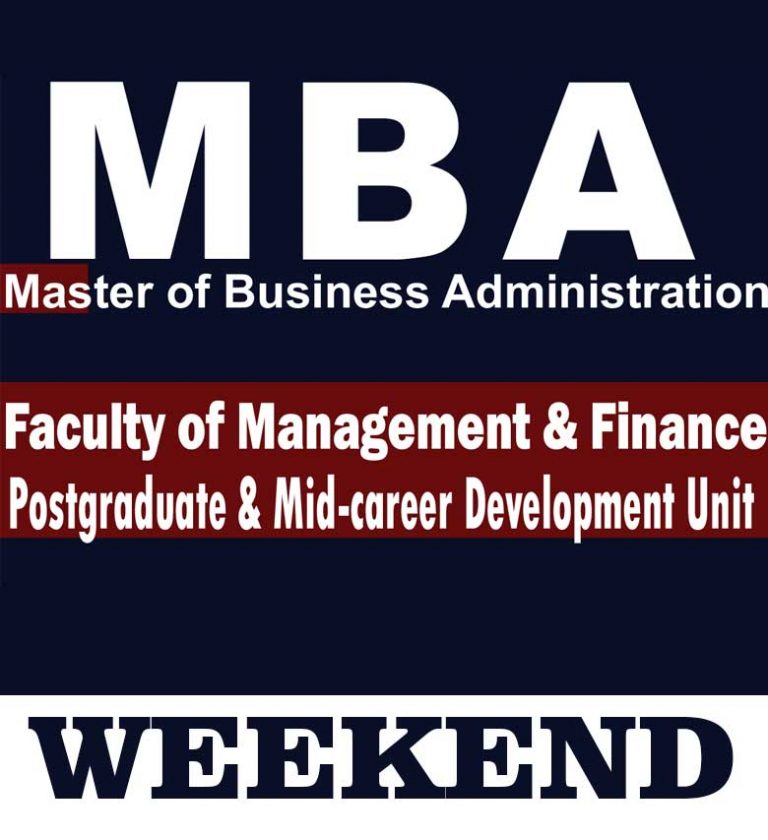 MBA Weekday | Postgraduate & Mid-career Development Unit