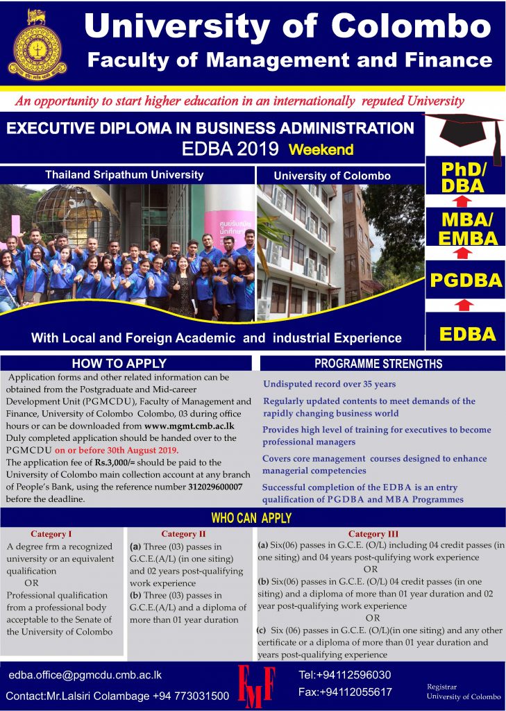 EDBA-ad-2019 | Faculty of Management & Finance EDBA-ad-2019 | Faculty of Management & Finance
