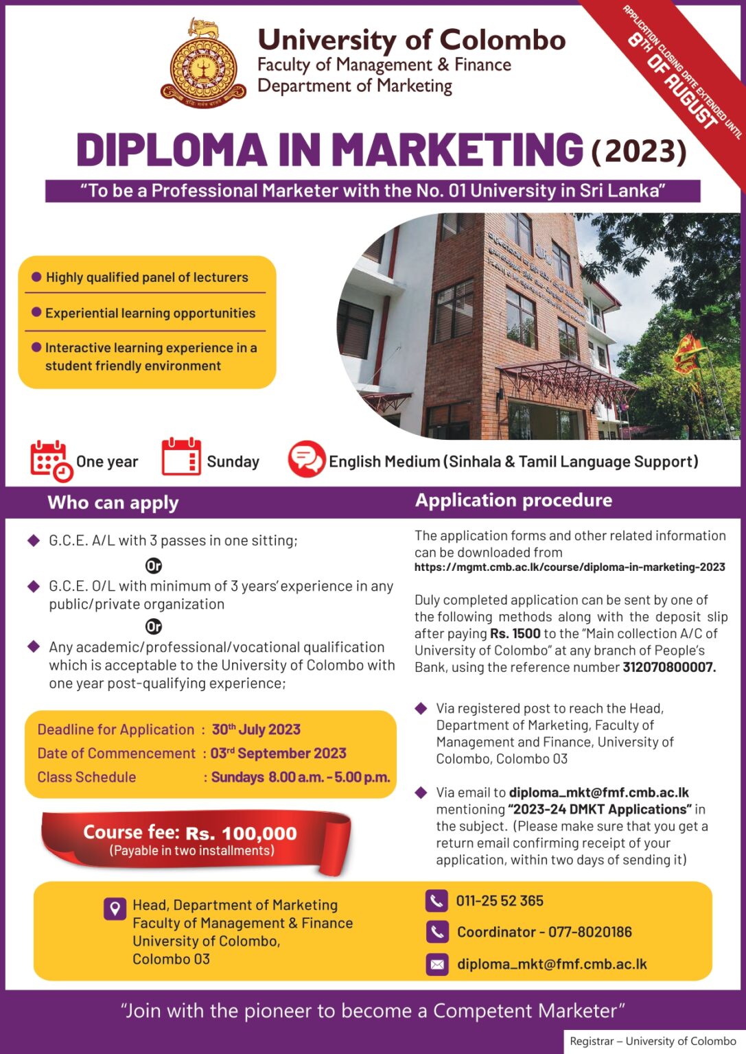 Department of Marketing | Faculty of Management & Finance