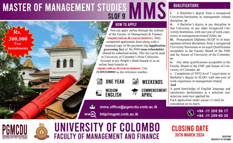 Master of Management Studies – MMS | Faculty of Management & Finance
