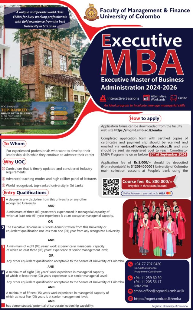 Executive Master of Business Administration (EMBA) | Faculty of ...